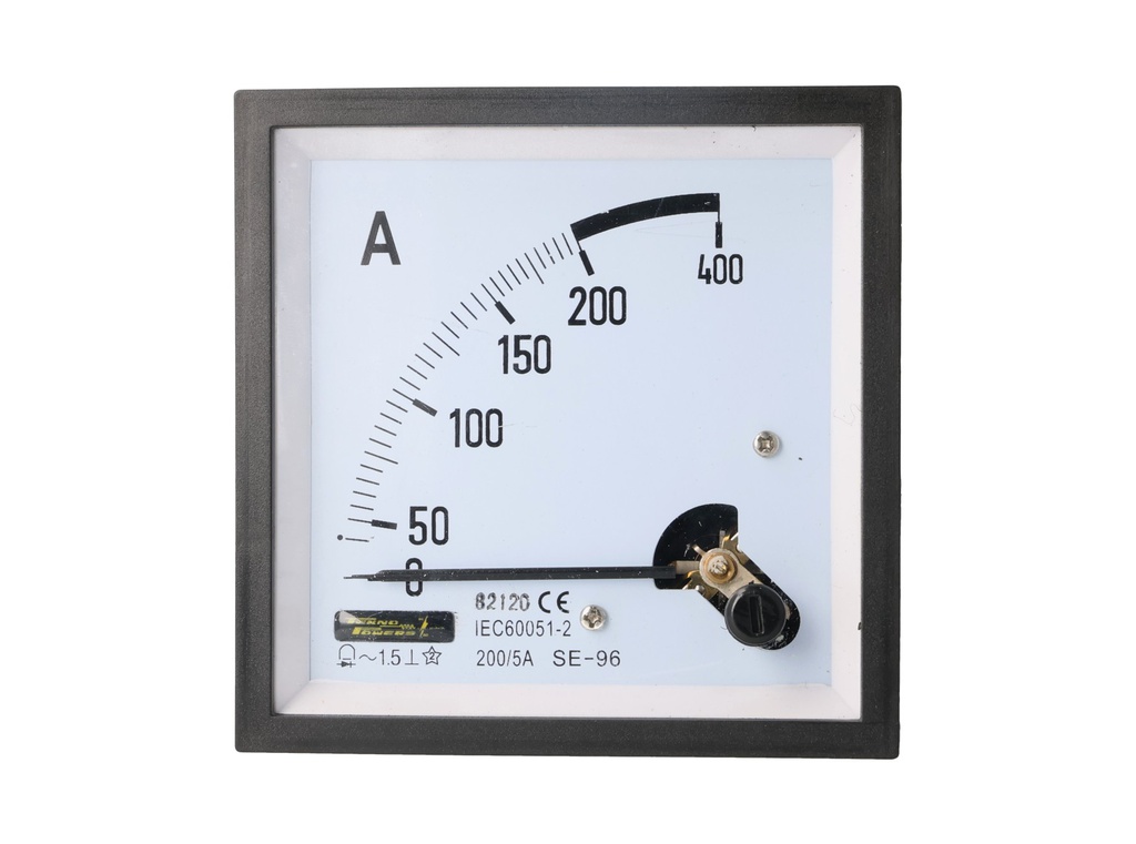 SF96-AA-200/5AA — AMPERIMETRO ANALOGO 0-200/5A CA 96X96mm, SE REQUIERE ...