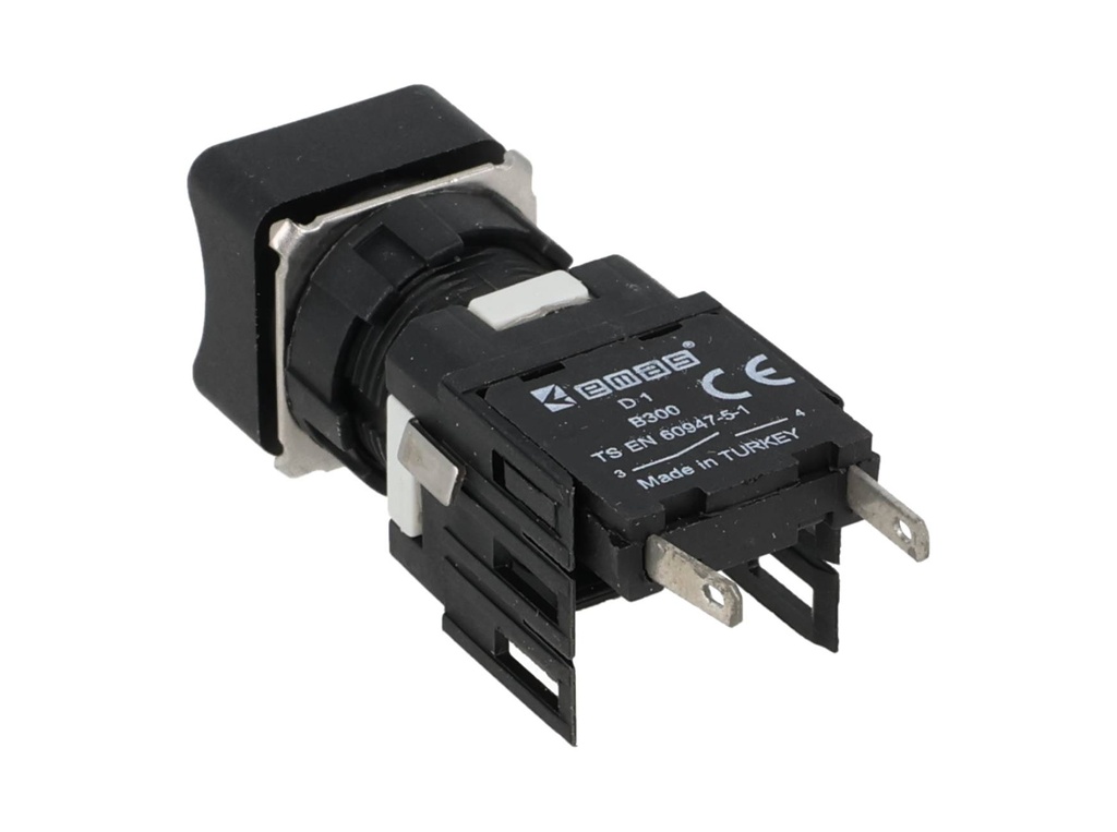 D100KDK — BOTON PULSADOR 16mm, NO ILUMINADO ROJO, RASANTE MOMENTANEO ...