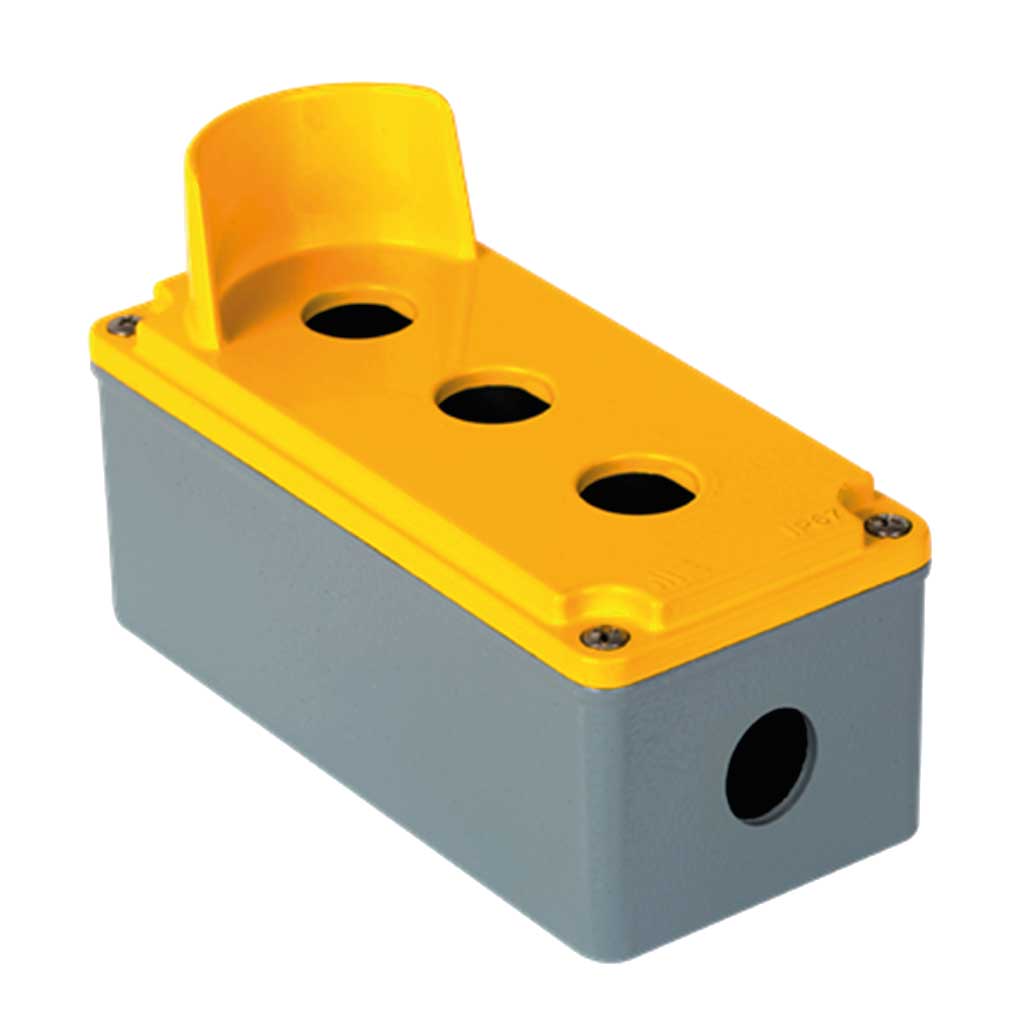 402625016 — BOTONERA ALUMINIO 3 ORIFICIOS, TAPAAMARILLA CON GUARDA ...