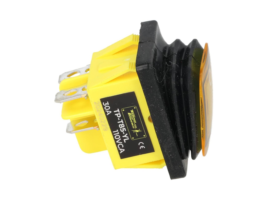 TP-T85-YL — SWITCH ILUMINADO AMARILLO 2P1T LED, 110VCA, 30A/250VCA ...