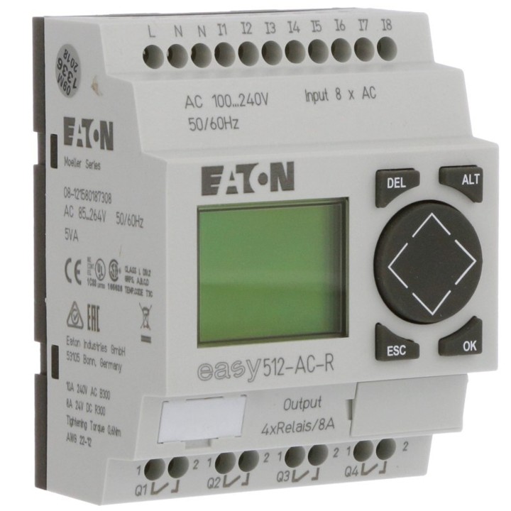 EASY512-AC-RC — RELEVADOR PROGRAMABLE SERIE EASY 500, 8 ENTRADAS 4 ...